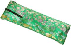 仕立上 男物 絵羽 附下“胴抜仕立”≪緑地 箔押葉柄≫八掛仕立 八掛茶